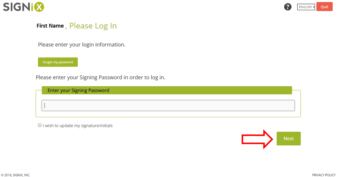 Resetting your SIGNiX Password